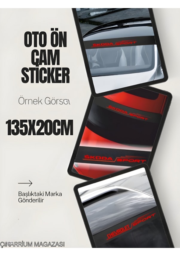 Ford Fiesta Oto Ön Cam Oto Kaliteli Sticker Yerli Üretim 135x20 Karbon ...