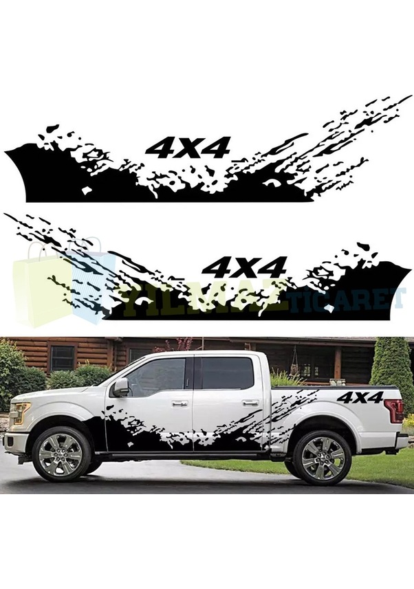 Off Road 4X4 Çamur Yan Kapı Oto Sticker Etiket Yapıştırma 1 Çift 190X50 ...