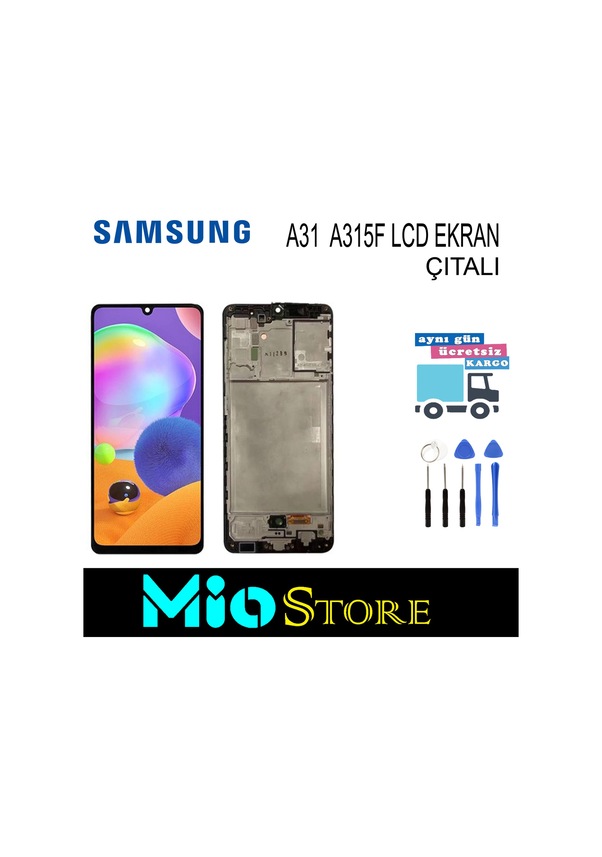 SAMSUNG GALAXY A31 A315F LCD Ekran DOKUNMATİK FULL ÇITALI Siyah ...