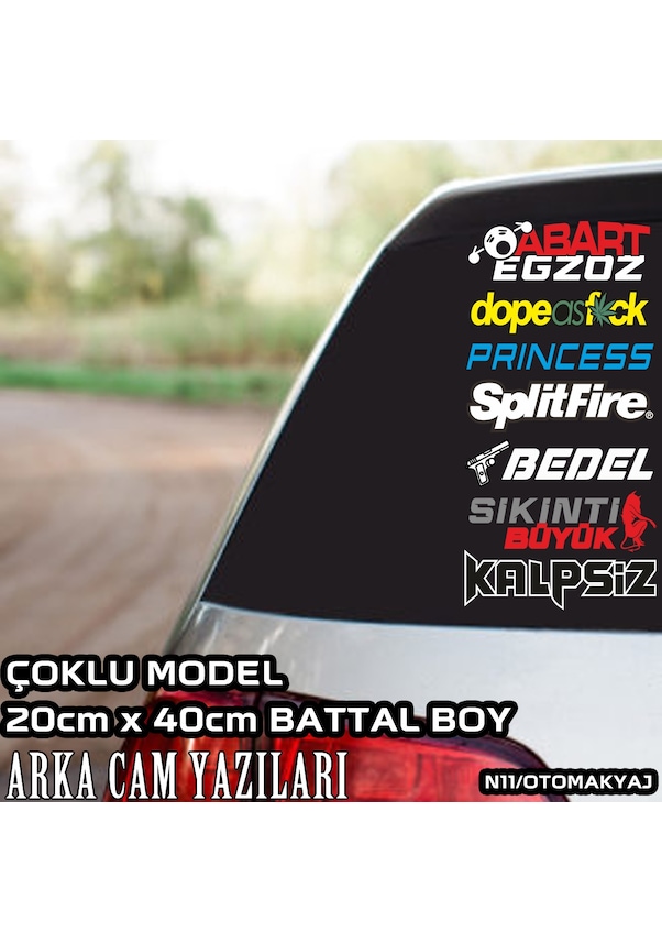 oto sticker cam yazıları - araba arka cam yapıştırmaları Fiyatları ve ...