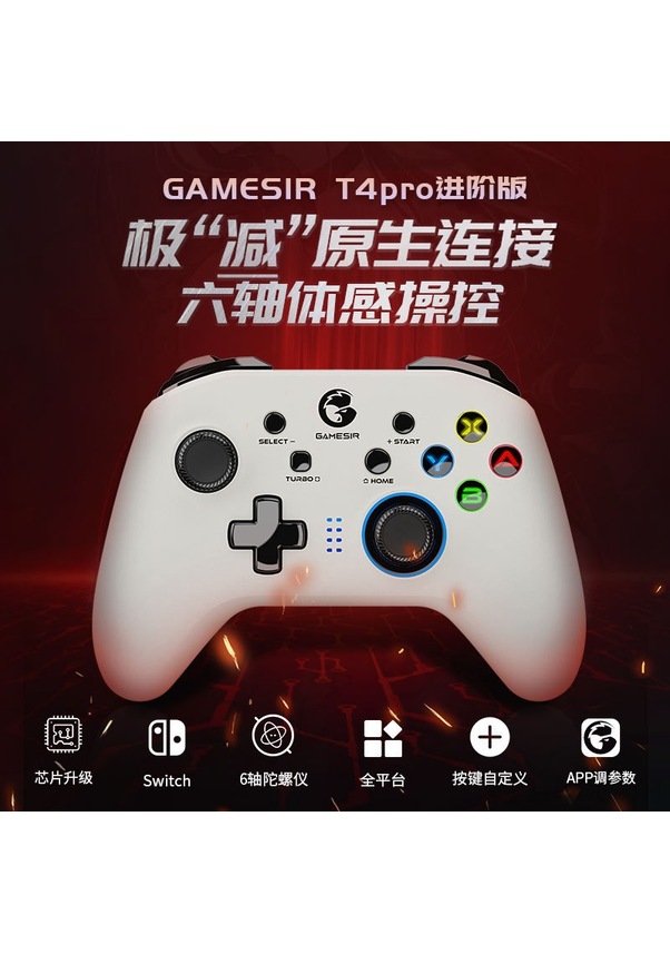 Ruicoo Gamesir T4w Ve T4pro Kablosuz Oyun Kumandası - Pc, Switch, Ps3 Uyumlu, Taşınabilir Beyaz ...