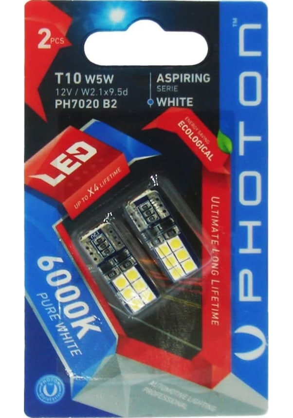 Photon W5w T10 Beyaz 12v Dipsiz Tavan Park Plaka Ledi 2 Adet Fiyatları ve Özellikleri