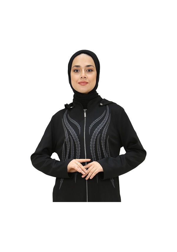 Zara Örme Kumaş Angel (Melek) Baskılı Fermuarlı Siyah 46 Fiyatları ve ...