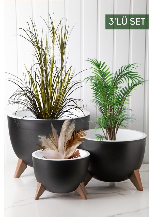 Nandy Home Ufo Model 3'lü Saksı Seti Siyah Fiyatları ve Özellikleri