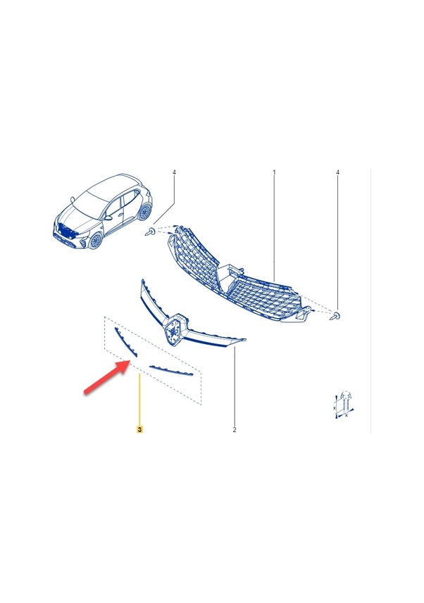 Renault Clio- 5- Hb- 2023-2024 Ön Panjur Üst Nikelajı 2parça Set Oem No ...