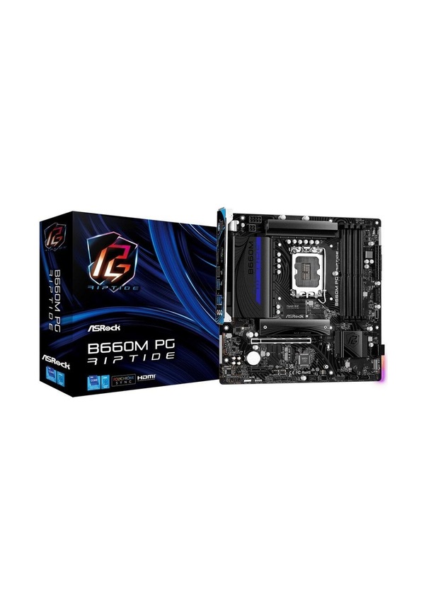 Asrock B660M PG Riptide Intel B660 5333 MHz (OC) DDR4 Soket 1700 mATX ...