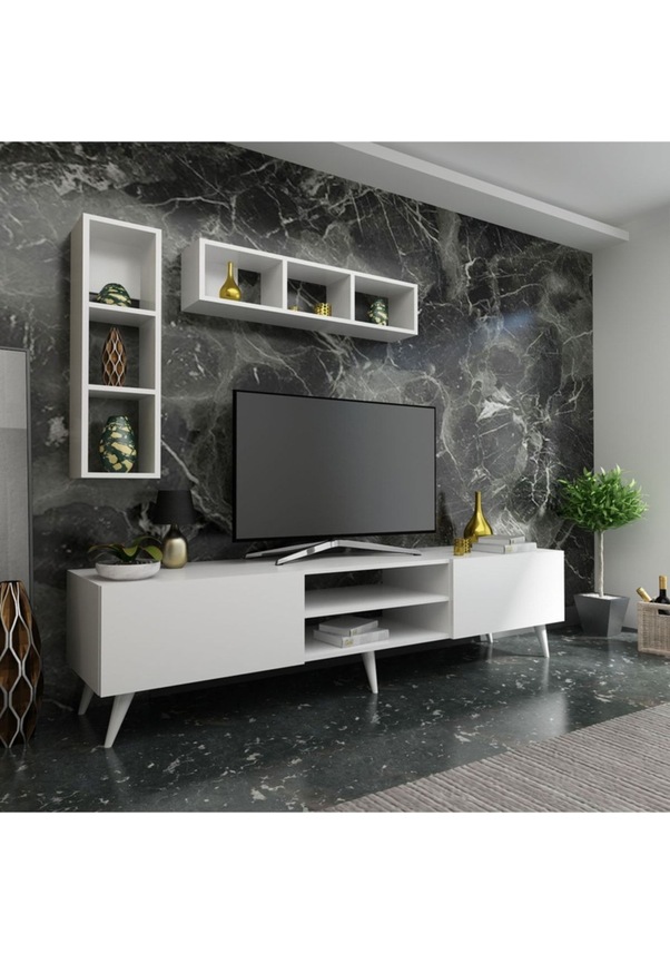 Ideal Tv Ünitesi Duvar Rafı Q7005-1 Beyaz Fiyatları ve Özellikleri