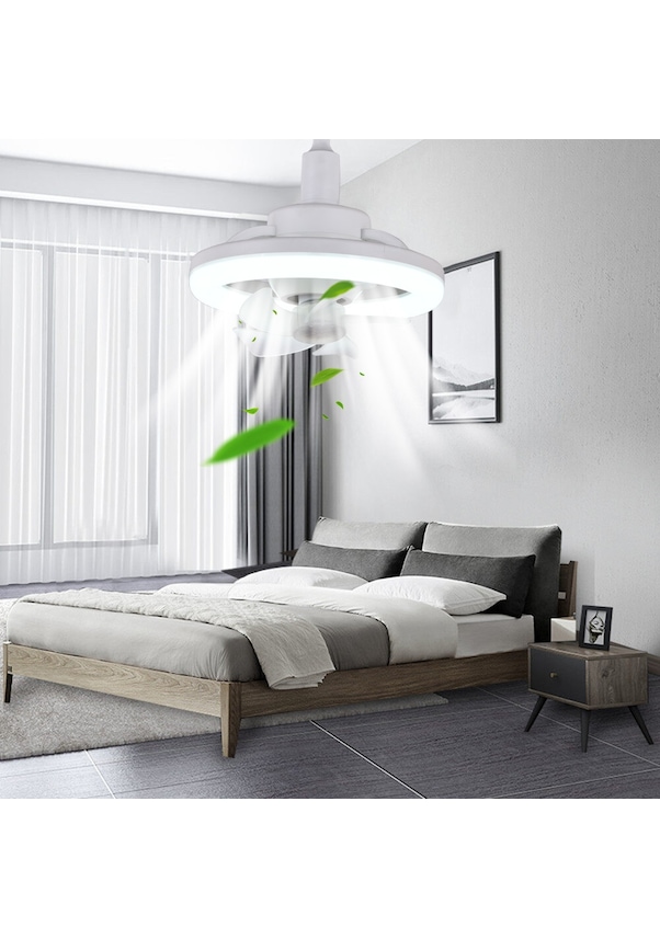 360 Derece Dönebilen 48w Fanlı Tavan Aydınlatması, Avize, Pervaneli ...