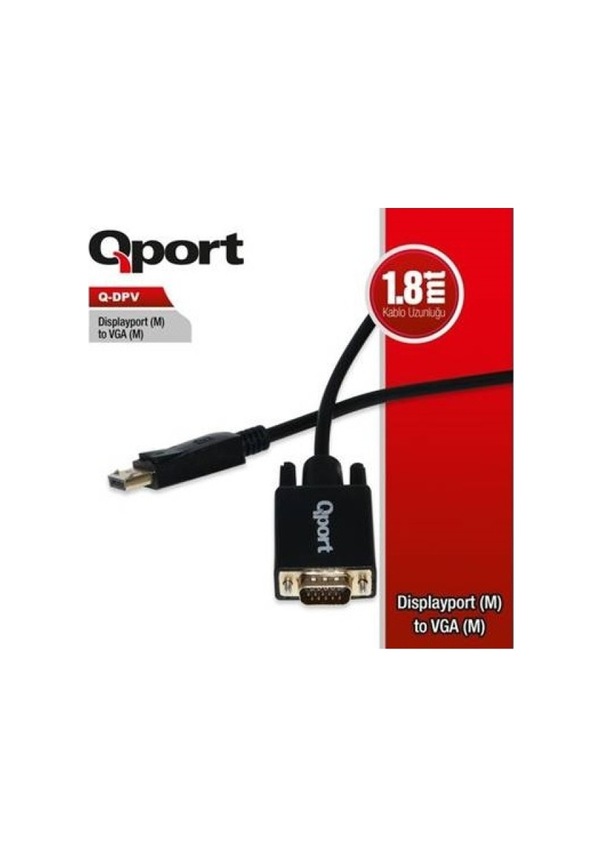 QPORT Q-DPV 1.8metre DP-VGA (E) Görüntü Kablosu Fiyatları ve Özellikleri