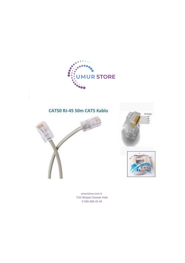 50 Metre Cat5 Utp Patch Cord Kablosu Fiyatları ve Özellikleri