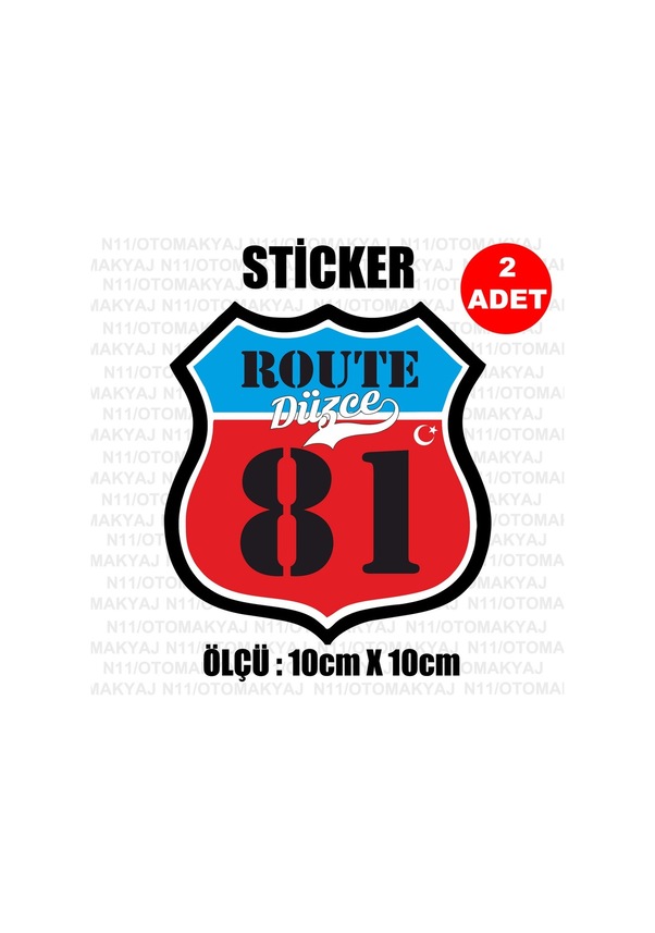 81 Düzce Plaka Rota Sticker Araba Kask Motosiklet Laptop Etiket ...