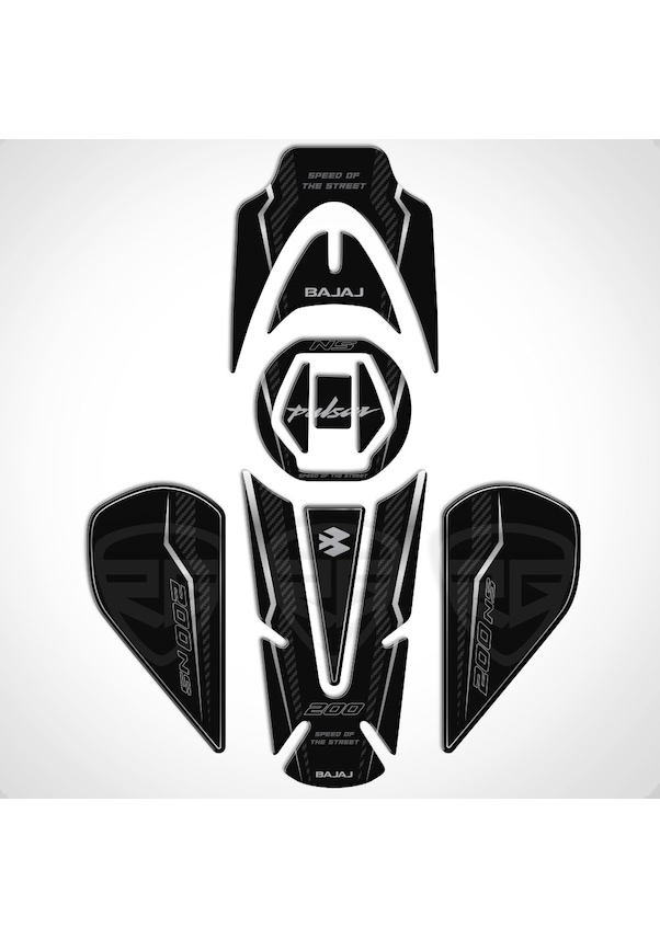 Bajaj Pulsar Ns 200 2011-2020 Uyumlu Tank Pad Set Dark Carbon Ser ...