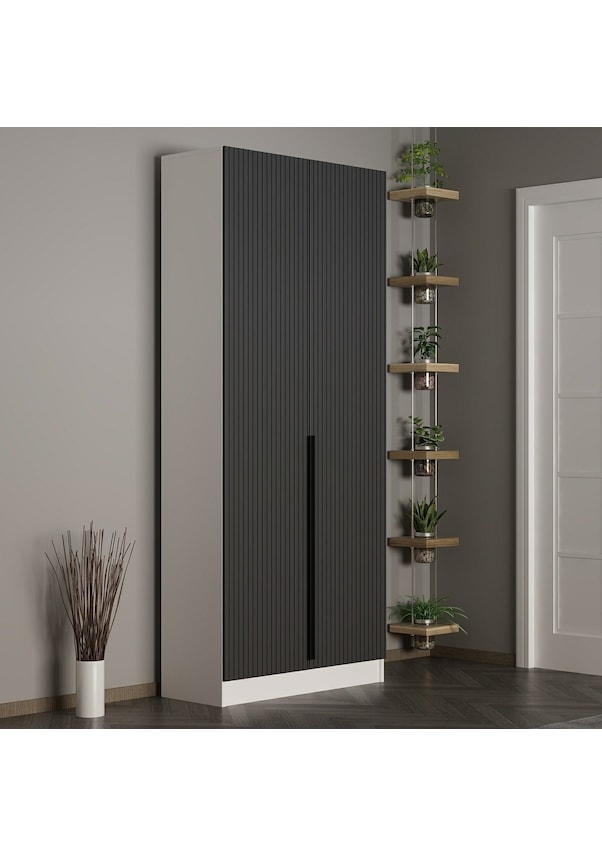 Minar Kale 210 Cm 2 Kapaklı 2b Raf Portmanto Byz Mbr Çizgili Ant ...