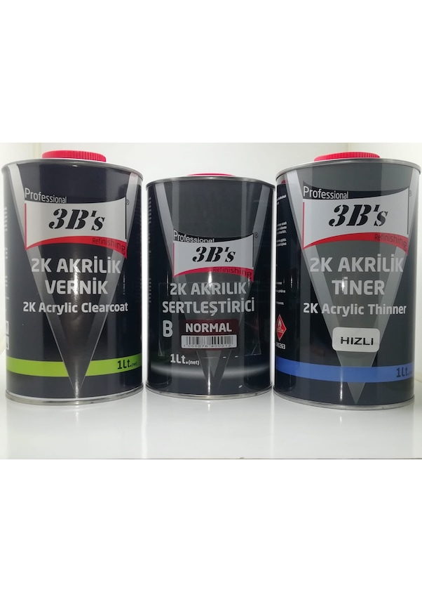 3BS 2K Akrilik Vernik+Sertleştirici+ Tiner Takım 1Lt Fiyatları ve ...