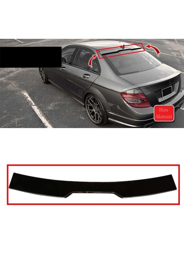 Mercedes W204 Cam Üstü Yarasa Spoiler Piona Black 2007 - 2014 Fiyatları ...