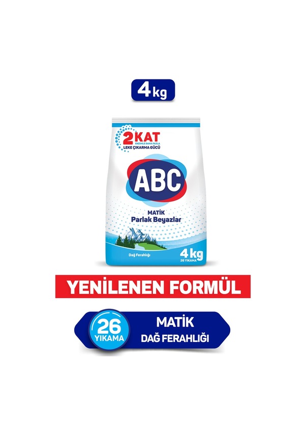Abc Matik Toz Deterjan Dağ Ferahlığı 4 Kg Fiyatları ve Özellikleri