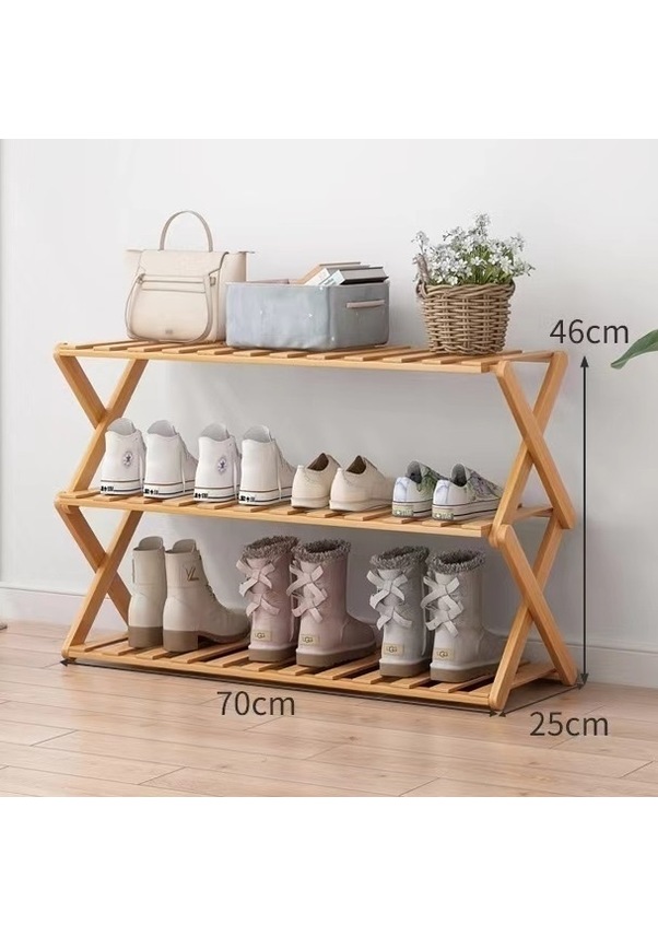 Ambition No.0214 3 Katlı Katlanabilir Bambu Ayakkabı Rafı, Raf Kahverengi Fiyatları ve Özellikleri