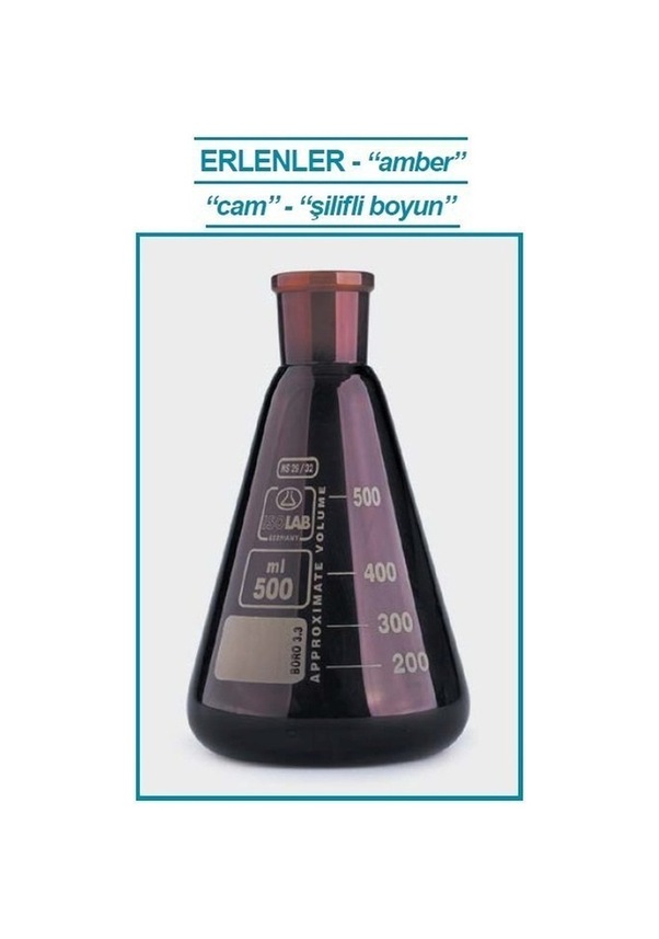 İSOLAB 028.11.901 erlen - cam - şilifli - amber - 1000 ml - NS29 ...