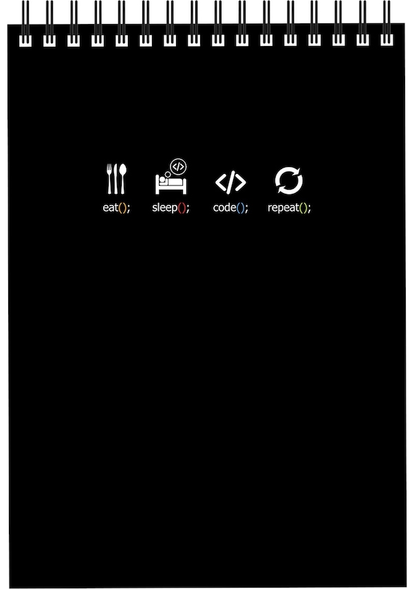 Notebook for Developers - Eat Sleep Code Repeat - Siyah - Kısmi Lak'lı ...