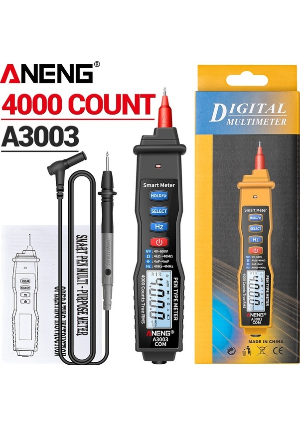 A3003 Siyah Kutu -aneng A3003 Dijital Kalem Multimetre Profesyonel 4000 ...