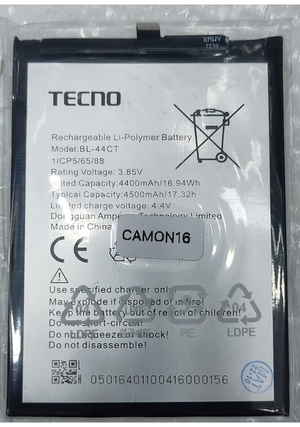 TECNO Camon 16 Premier ce9 CD6J BL-44CT BATARYA PİL Fiyatları ve Özellikleri