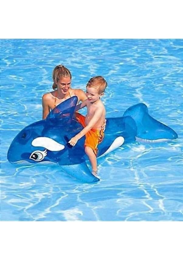 Bloomnest Yaz Eğlencesi: Mavi Balina Şekilli Şişme Havuz, Binilebilir Yüzme Halkası, Şamandıralı ...