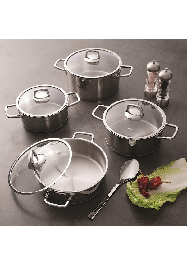 Hisar Rio İndüksiyon Tabanlı 8 Parça Çelik Tencere Seti Inox Fiyatları ...