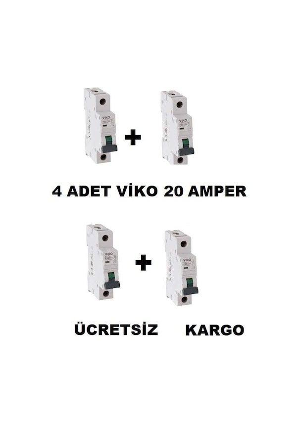 Viko B 20 Amper Sigorta 4 Adet . W Otomat Şartel 20A 20 A B20 A Fiyatları ve Özellikleri