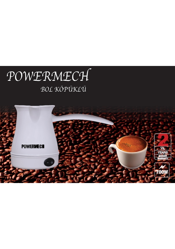 Powermech PM6969 Bol Köpüklü Elektrikli Cezve Türk Kahve Makinesi Beyaz Fiyatları ve Özellikleri
