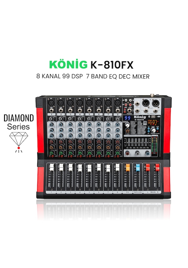 König K-810 Fx Diamond 8 Kanal Dec Mixer Fiyatları ve Özellikleri