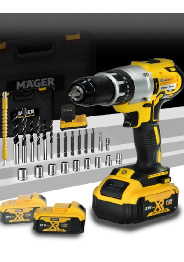 Mager ZY-02 13 MM Çelik Madren Darbeli Akülü Şarjlı Vidalama Matkap ...