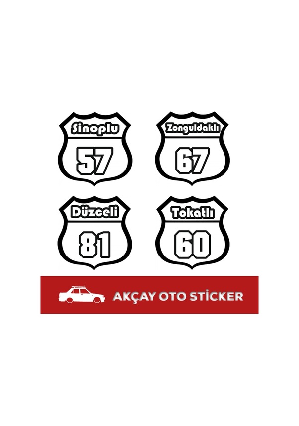 Şehir Sticker Plaka Sticker Şehir Ismi Sticker Araba Sticker Açık Mavi ...