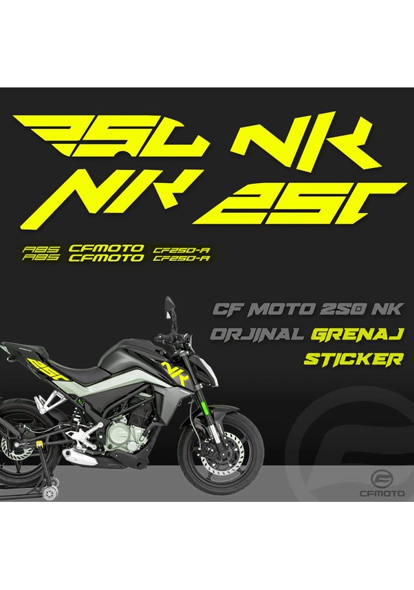 CF MOTO 250 NK NEON SARI GRENAJ STİCKER Fiyatları ve Özellikleri