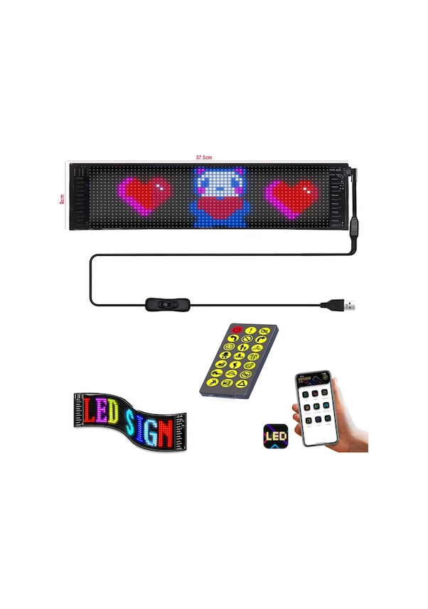 Led Matrix Panel Esnek Usb Kumandalı App Kontrol Ios Androıd İpixel ...