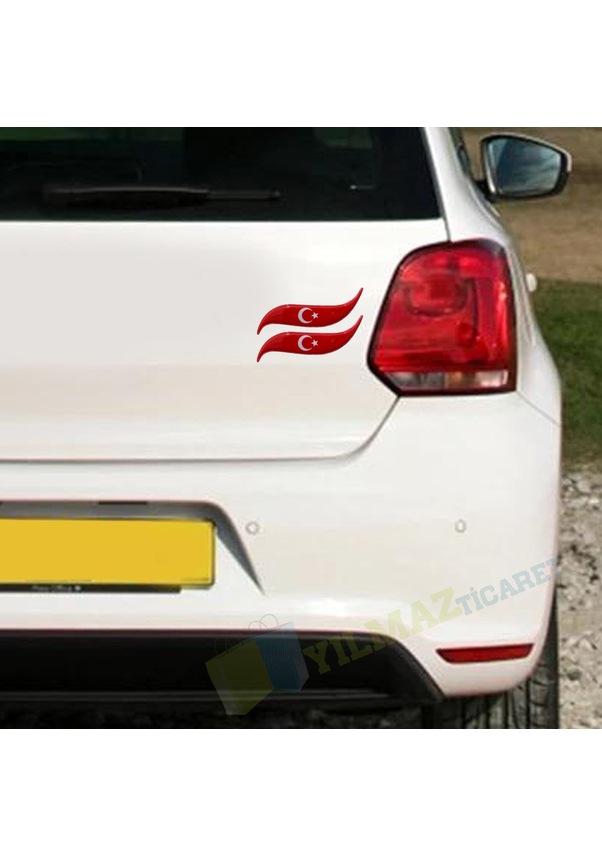 Türk Bayrağı Bayrak Kaput Damla Oto Sticker Araba Yapıştırma Etiket 2 Adet 2 Adet-9,5 X 4,5 Cm ...