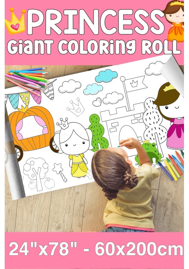 Melolisa Prenses Dev Boy Boyama Kağıdı - Farm Kids Coloring Roll ...