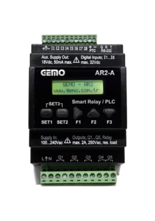 Gemo Ar2-A-8D Akıllı Röle /Plc(Ar2-A-230Vac-8D ,Ar2-A-24Vdc-8D)-100..240Vac Fiyatları ve Özellikleri