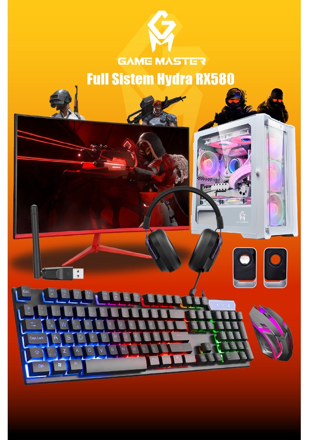 Gm Game Master Hydra RX580 Ryzen 5 5500 23.8" Gaming Pc Full Sistem ...