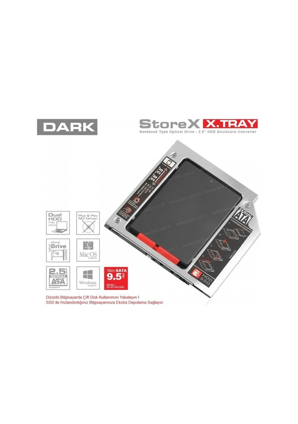 DARK STOREX XTRAY DK-AC-DSOSD9 9.5MM NOTEBOOK OPTİK SATA SSD HDD ...