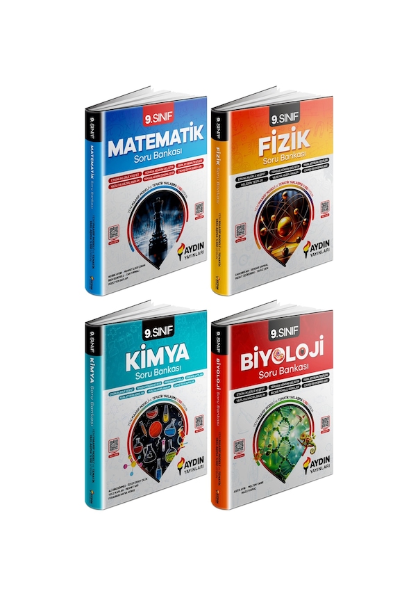 Aydın 2025 9. Sınıf Matematik + Fizik + Kimya + Biyoloji Soru Bankası Seti 4 Kitap Fiyatları ve ...