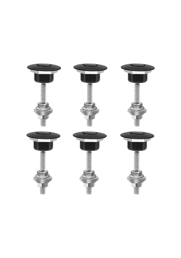 Siyah Gümüş 4x Basmalı Düğme Hızlı Çıkarma Araba Kaputu Mandalı Pim ...