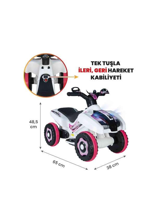 Uj Toys Ranger 6V Prenses Akülü Atv Beyaz Beyaz Fiyatları ve Özellikleri