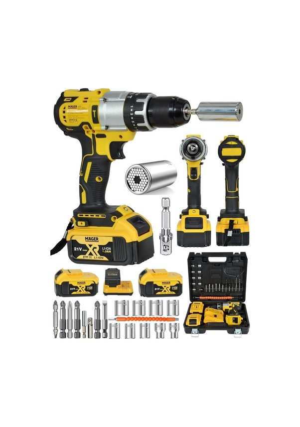 Mager 13 MM Darbeli Çelik Madren 10 Pilli Akülü Vidalama Matkap Ve ...