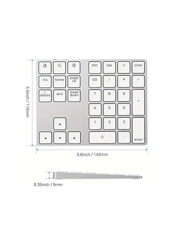 Challenger Wireless Digital Keyboard 34 Tuşlu Numeric Usb C Şarj Gray ...