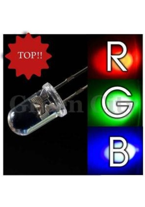 10 Adet 5Mm 2 Pin Rgb Led Flash Fast Hızlı Mantar Tip Led Arduino ...