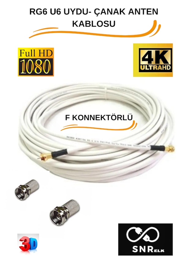 Snrelk 20 Metre Rg6/u4 Full Hd 3d 4k Anten Tv Çanak Fiyatları ve ...