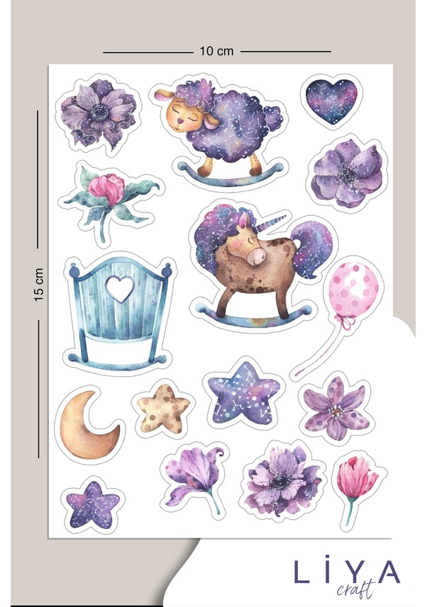 Mor Temalı Sticker Seti Planner Ajanda Bullet Journal İçin Uygun ...