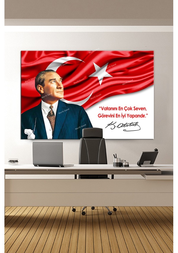 Atatürk Makam Panosu Tablosu Kanvas Tablo Resmi Kurumlar Okullar 100 x ...