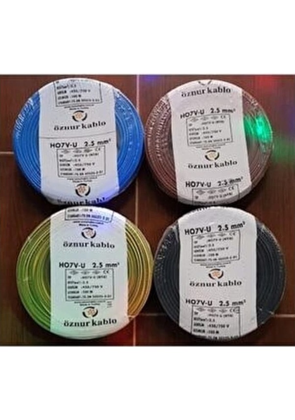 Öznur 1,5Mm & 2,5Mm Nya Kablo Tek Damar %100 Tam Bakır 100 Metre-Kahverengi-1,5Mm Fiyatları ve ...