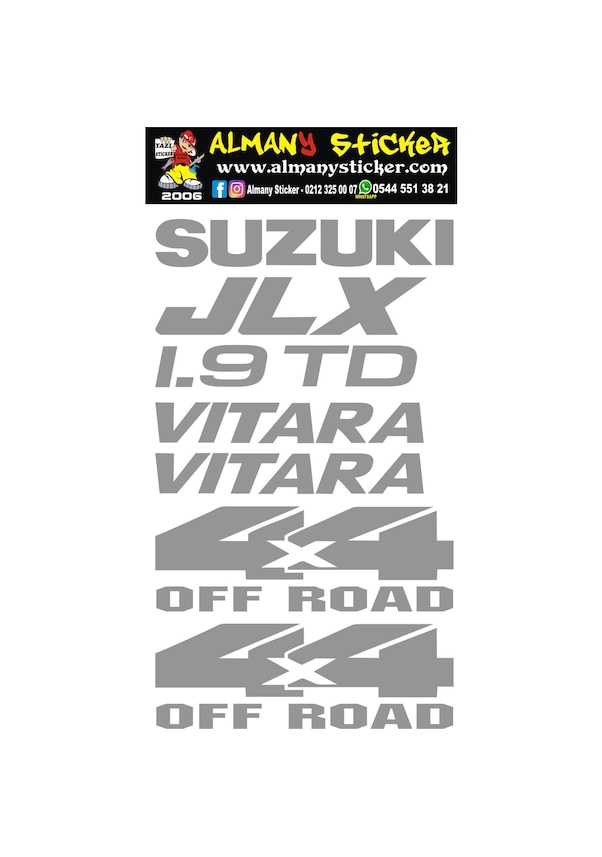 Suzuki Vitara Jlx 1.9 Td Sticker Set,Jlx Sticker,Suzuki Sticker ...